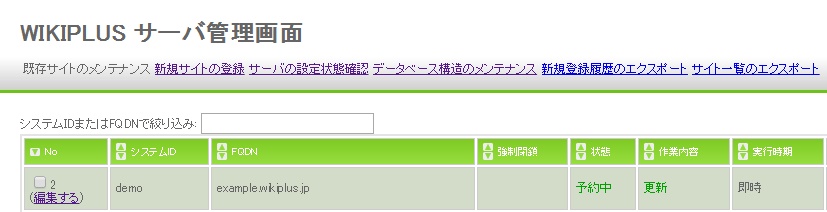 WIKIPLUS - WPADMINの使い方
